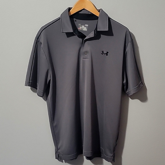 Under Armour | Shirts | Mens Under Armour Dark Gray Polo In Size | Poshmark